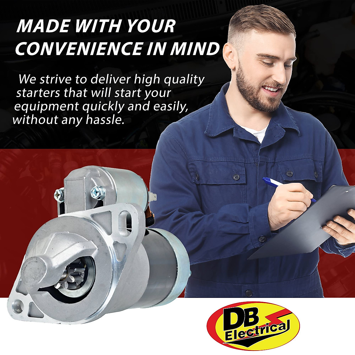 DB Electrical 410-44027 Starter for John Deere Yanmar Tractor Utv 1435 4100 18.5-26Hp