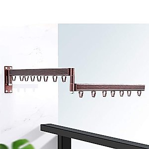 EAFTOS Wall Mounted Clothes Hanger with Outdoor Balcony Multifunctional Clothes Hanger Invisible Folding Drying Rack Adjustable (Color : Gray)