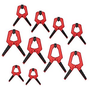 POWERTEC 71625V Heavy Duty Spring Clamp Set from 2" - 4" | 10 Clamps w/ 4 Assorted Sizes