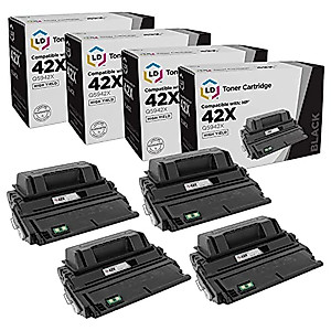 LD Products Compatible Toner Cartridge Replacements for HP 42X Q5942X High Yield (Black, 4-Pack) for HP Laserjet / Multifunction Printers 4250, 4250tn, 4350n, 4250dtn, 4350tn, 4250dtnsl, 4350dtn