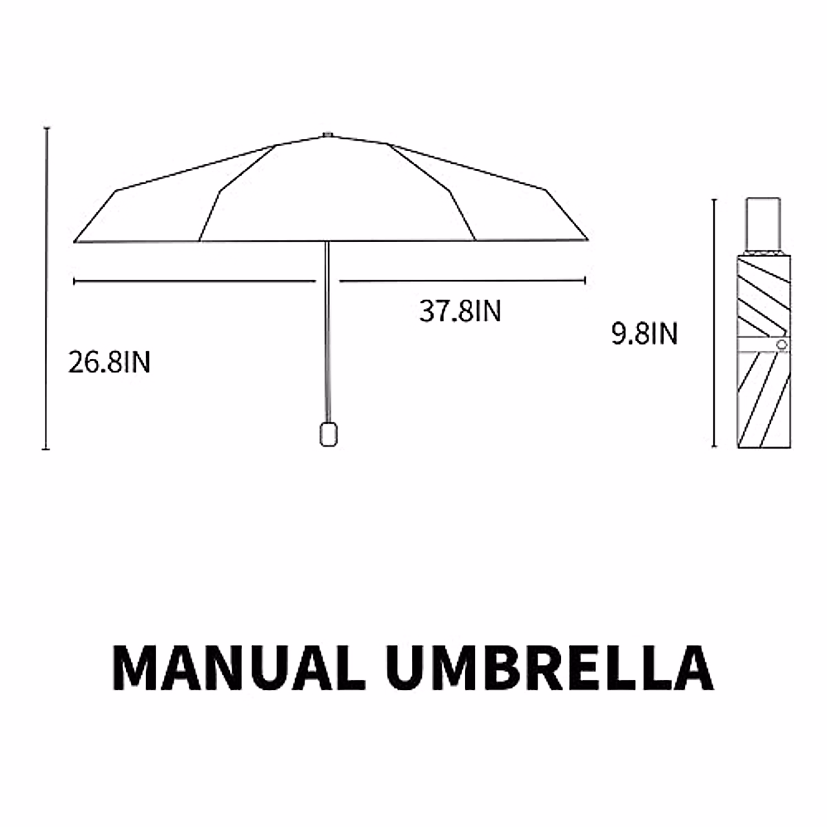 GENMAI SOEASY Travel Umbrella Windproof Folding Umbrella for Rain,Compact Umbrella for Car,Lightweight UV Protection Sun Umbrella for Men and Women,Portable Umbrella White