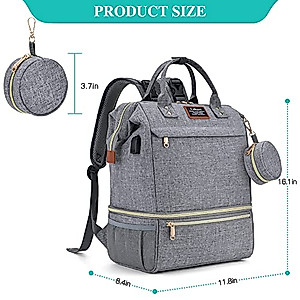 Breast Pump Backpack with Pacifier Case, Cooler & Moistureproof Diaper Bag Backpack Tote Bag with USB Charging Port & Headphone, Double Layer Stroller Straps Multipurpose Backpack for Working Mothers