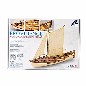 Artesanía Latina – Wooden Ship Model Kit – New England Whaling Ship, Providence – Model 19018, 1:25 Scale – Models to Assemble – Initiation Level