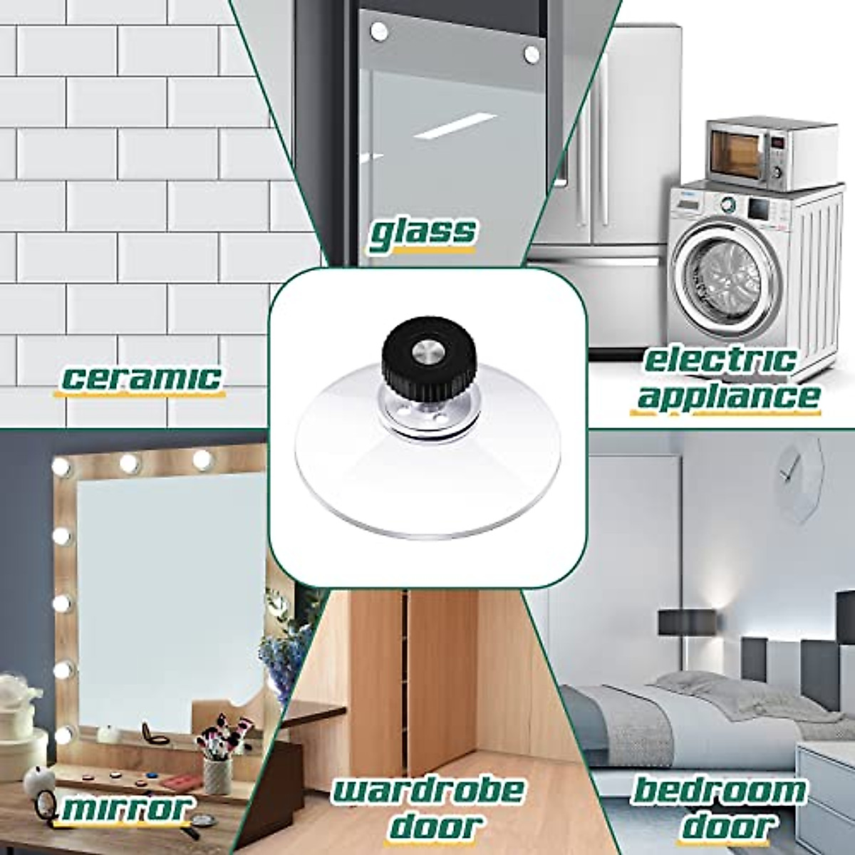 Perthlin 30 Pcs Suction Cup Plastic Suction Pads 50 mm/ 1.97 Inch Clear PVC Sucker Pads Strong Adhesive Suction Holder with Black Screw Nut for Car Shade Cloth Glass Bathroom Wall Door Glass Window