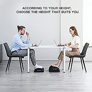 Foot Rest for Under Desk at Work, with 2 Optional Covers for Replacing, Double Layer Adjustable Foot Rest for Office, Home, Airplane, Travel, by HUANUO