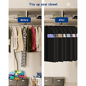 Garment Bags Suit Bags 24 x 43 Inch, 9 Packs Garment Covers for Hanging Clothes on Closet or Travel, PEVA (70GSM) Suit Covers for Storage Suits, T-shirts and Jackets