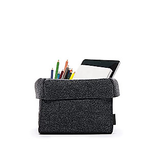 Graf Lantz Medium 8-Inch Merino Wool Felt Bako Bin, Minimalist Storage Solution, Odor, Stain, Heat & Dirt Resistant, Charcoal