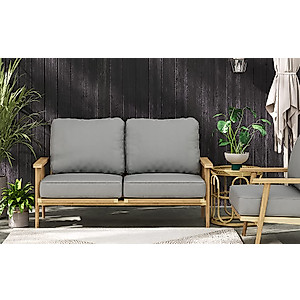 linstock Outdoor Deep Seat Cushions for Patio Sectional Sofa, Breathable Water-Resistant Soft Cushion with Back Cushion for Patio Furniture, Cushions Size 24 x 24 x 5 inch (Light Grey)