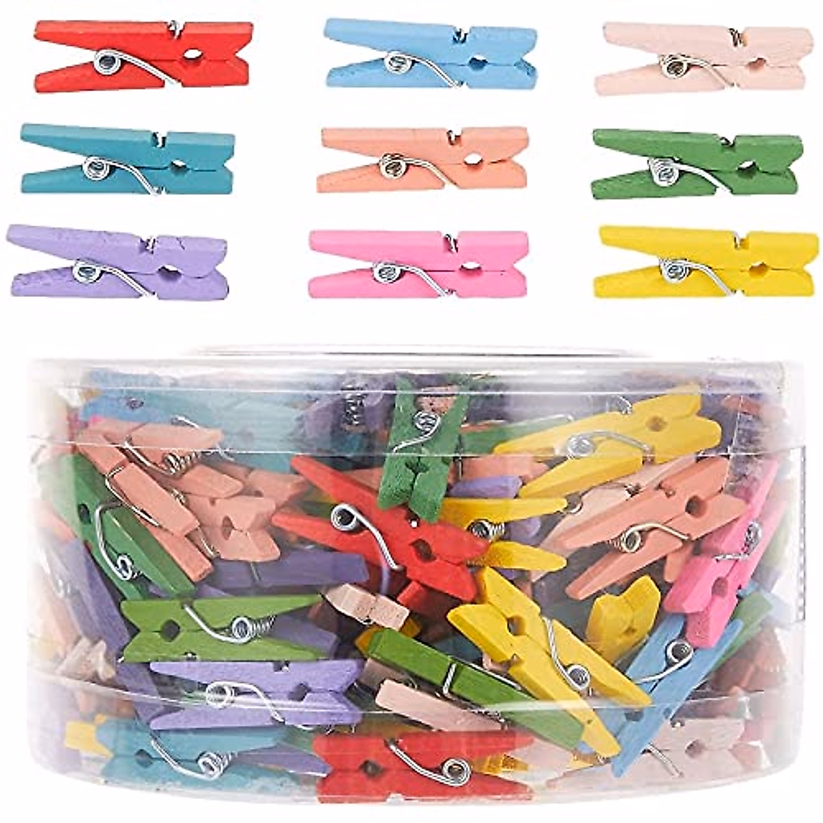 Juvale Mini Wooden Clothespins for Crafts (1 x 0.25 in, 300-Pack)