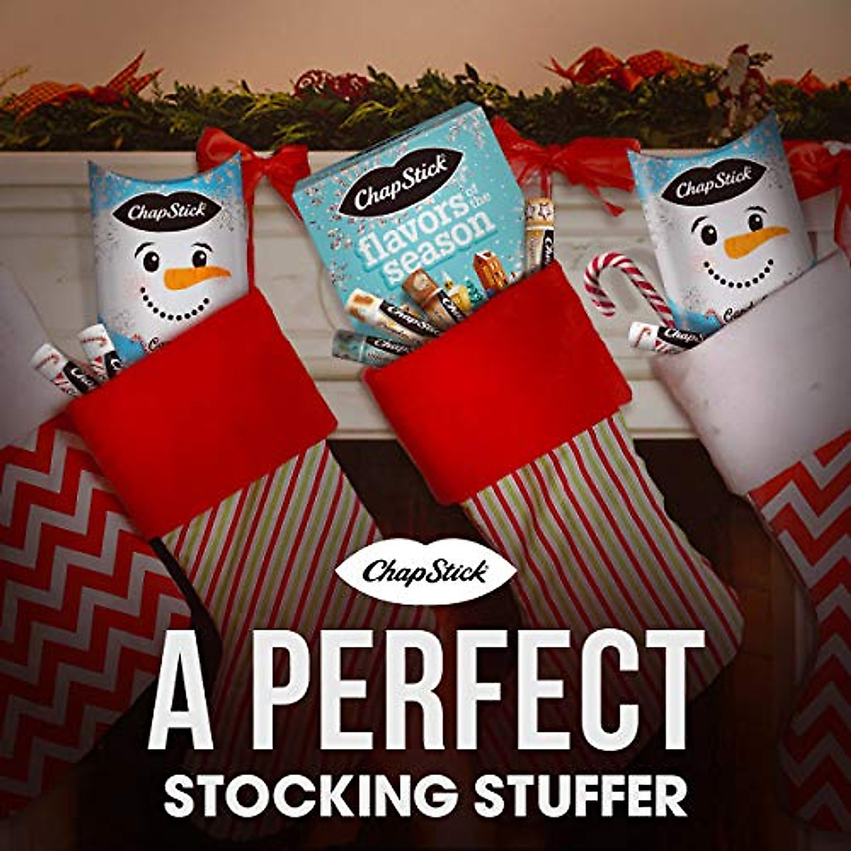 ChapStick Holiday Flavored Lip Balm Gift Set Bundle, Holiday Storybook and Snowman Pillow Gift Packs, Lip Moisturizer and Christmas Stocking Stuffer - 12 Total Tubes
