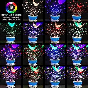Votozi Night Light for Kids, Kids Night Light, Star Night Light, Moon and Star Projector 360 Degree Rotation - 4 LED Bulbs 9 Light Color Changing with USB Cable, Unique Gift for Men Women Children