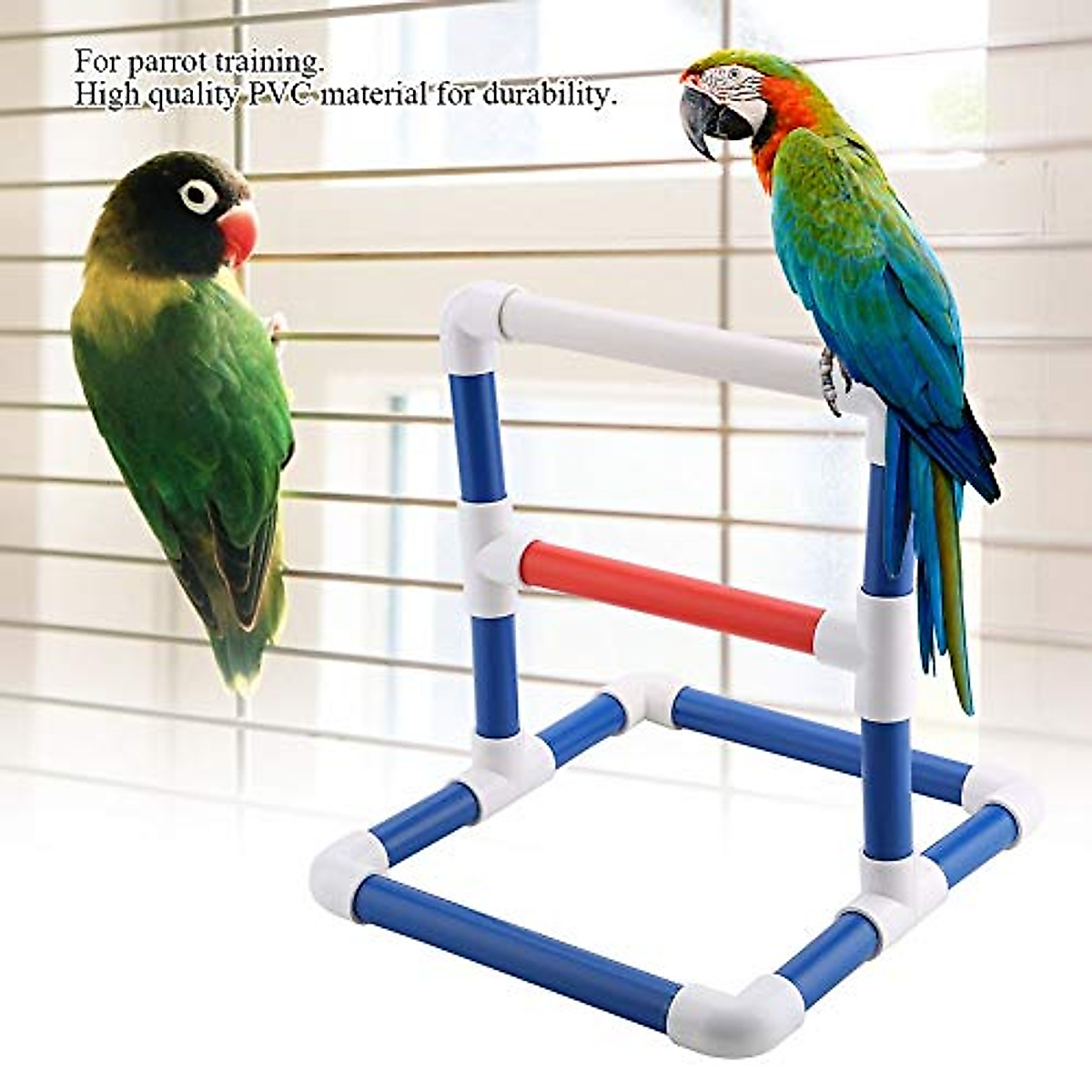 Parrot Stand Perch Rack Bird Play Training Stands Parrots Shower Perches Playstand Playgound Standing Toy for Macaw Cockatoo African Grey Budgies Parakeet Cockatiel Conure Lovebirds(PVC)