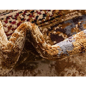 Unique Loom Barista Collection Area Rug - Arusha (2' 2" x 3' 1" Rectangle, Beige/ Black)