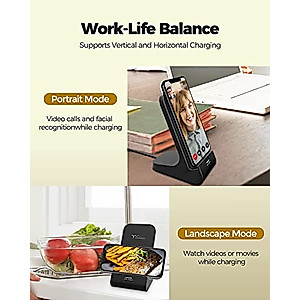 Wireless Charger YW YUWISS Wireless Phone Charger Stand 10W Max Compatible with Apple iPhone 14 13 12/12 Pro Max/ 11Pro/11Pro Max/XR/XS Max/XS/X/8/8Plus, Samsung Galaxy (Dark)