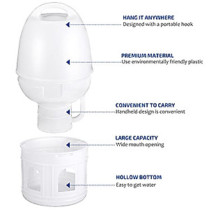 POPETPOP Automatic Bird Feeder Waterer- Plastic Hanging Pigeon Water Dispenser, Bird Cage Accessories for Parrot Parakeet Canary, 5L