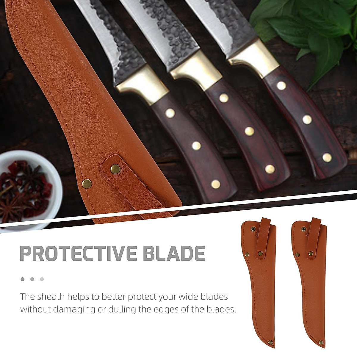 Hemoton Leather Holster 2pcs Scabbard Holster Leather Mini Butcher Leather Protector