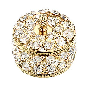 Hipiwe Crystal Mirrored Jewelry Box Jewelry Trinket Organizer Box Home Decor Ring Earrings Necklace Storage Holder Keepsake Box