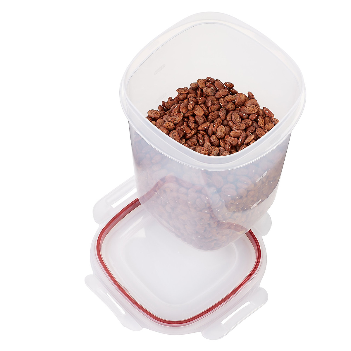 Rubbermaid Lock-Its Food Storage Canister with Easy Find Lid, 15 Cup, Racer Red