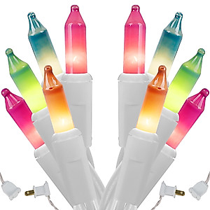 WATERGLIDE 2 Pack Easter String Lights, Christmas Lights, 100 Count 20FT White Wire Mini Pastel Fairy Lights, 120V UL Certified for Patio Wreath Garland Garden Outdoor Indoor Decoration, Multicolor