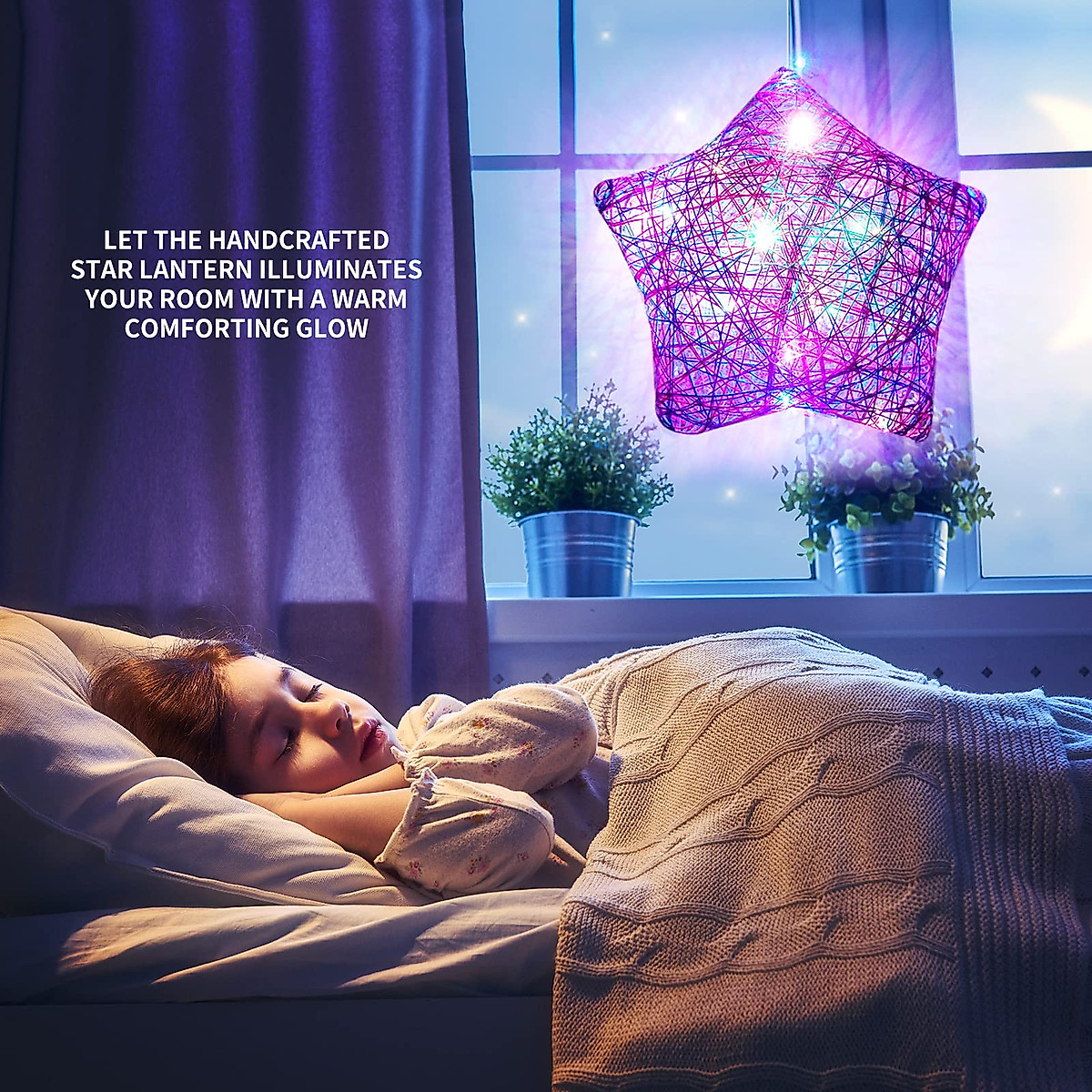 luvinkiddoll 3D String Art Crafts for Kids DIY LED Star Lantern Arts and Crafts for Kids Ages 8-12 Gifts for Girls and Boys 8, 9, 10, 11, 12 Year Old