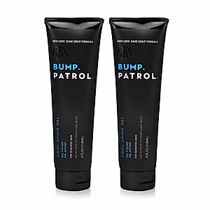 Bump Patrol Cool Shave Gel - Sensitive Clear Shaving Gel With Menthol Prevents Razor Burn, Bumps, Ingrown Hair - 4 Ounces 2 Pack