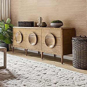 The Basket Lady Covered Wicker Storage Basket, Large, 20 in L x 14 in W x 8 in H, Sandstone