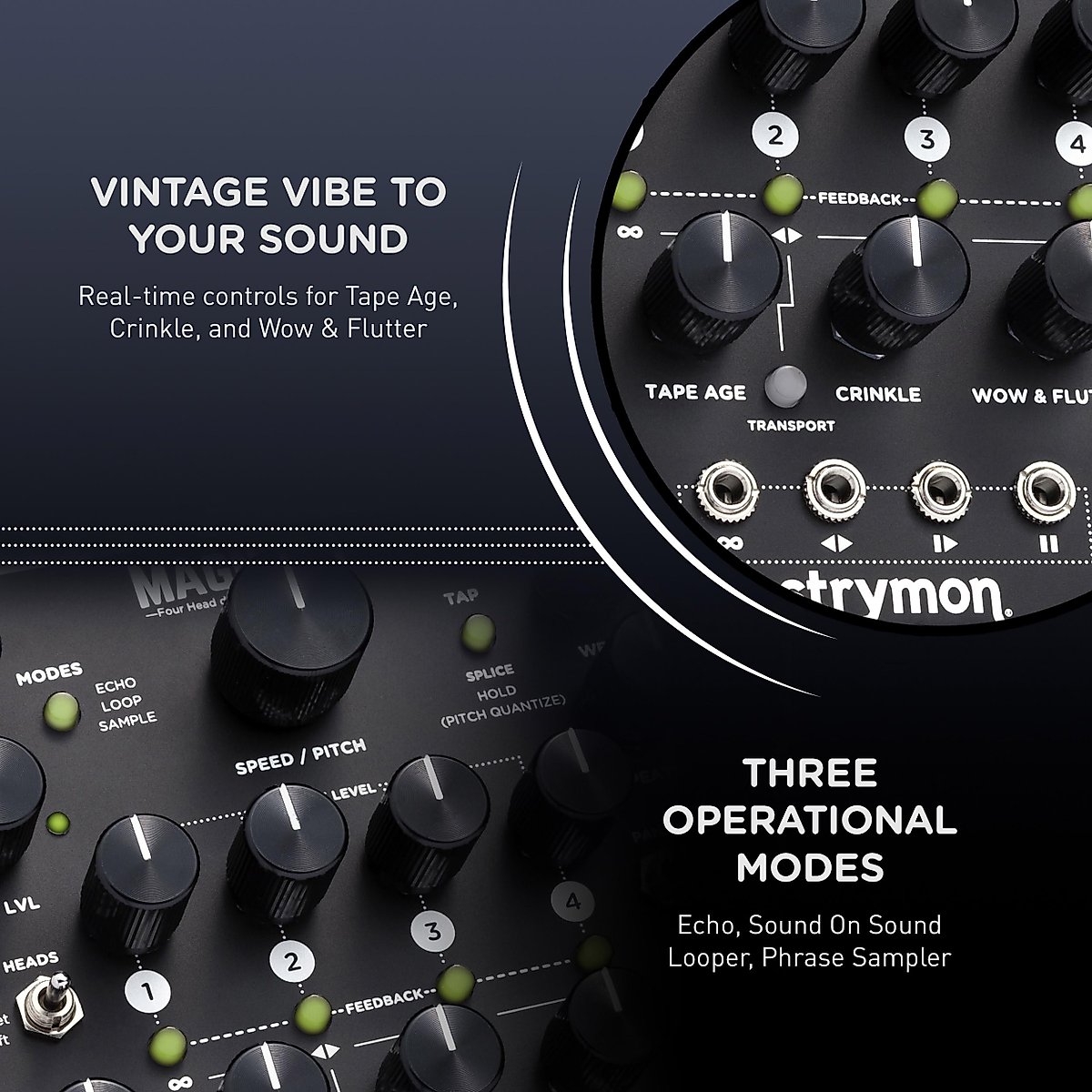 Strymon Magneto Four Head Tape Delay And Looper Eurorack Module with Spring Reverb for Eurorack Synth Setups