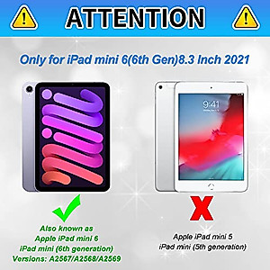 CGFGHHUY for iPad Mini 6 Case for Mini 6th Generation Case 360 Degree Rotating Stand Protective Smart Cover with Auto Wake Sleep Case Cover for iPad Mini 6th Gen 8.3 inch 2021 - Blue Flower