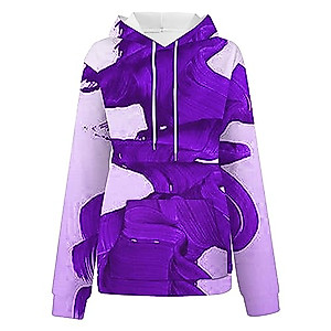 DOLKFU your orders womens sweatshirts and hoodies Women's Oversized Long Sleeve Casual Hooded Sweatshirts Drawstring Fashion Tie Dye Pullover Casual Sweatshirts Purple S
