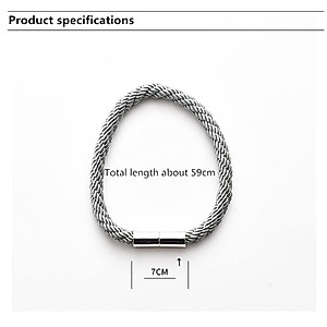 Cheeroyal Strong Magnetic Curtain Tiebacks Modern Simple Style Drape Tie Backs Convenient Decorative Weave Rope Curtain Holdback for Home&Office Window Drapery (Pink)