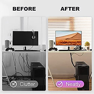 188 PCS Cable Management Kit with Cable Sleeves,Cable Holders,Zip Tie Mounts,Self Adhesive Rolls,Fastening Tapes and Cable Ties,Cord Management for Organizing Desk,TV,Car and Office