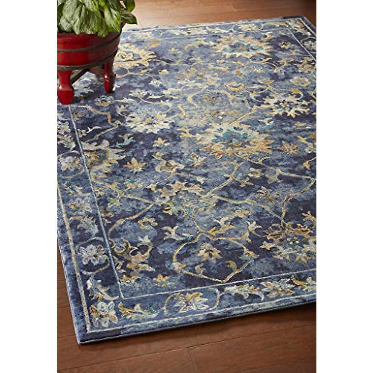 LR Home Gala Collection Area Rug, 4' x 6', Indigo Multi