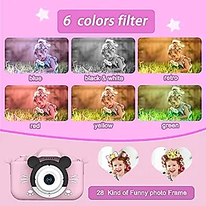 Spturn Kids Camera, 1080P HD Camera for Kids with 32 GB Card, 20MP Kids Digital Camera for Girls Boys Children Age 3-12 Year Old, Perfect Christmas Birthday Festival Gifts for Toddler (Pink)