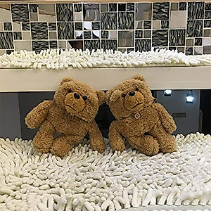 Cute Plush Unique Creative Fur Fluffy Brown Teddy Bear Case Animal Stuffed Doll Compatible with Airpods pro Cartoon Headphones Cover with Keychain Clip for Girls Boys Best Gift