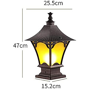 Outdoor garden lights Outdoor Post Lights Garden Décor Wall Pillar Light Villa Home Waterproof IP55 Patio Column Lamp E27 with Glass for Villa Backyard, Patio, Garden, Walkway Stainless steel LED lan