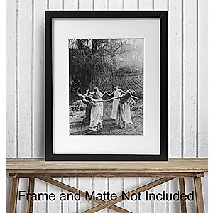 Witchy Pagan Wall Art & Decor - LARGE 11x14 - Witch Coven - Wiccan Wicca Decor - Gift for Witchcraft and Black Magic Fans - Gothic Pagan Wall Art - Goth Room Decor - Creepy Scary Vintage Picture Photo