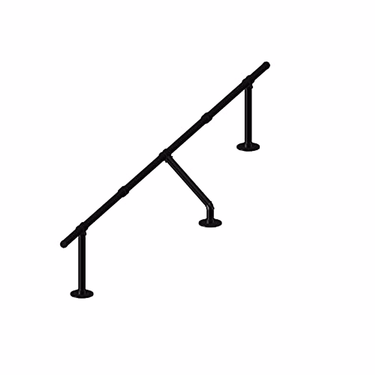 STARKOO Industrial Pipe Clothes Rack, 79inch Wall Mounted Garment Clothing Bar, Closet Storage,Hanging Rod,Heavy Duty Black Steel Iron for Laundry Room