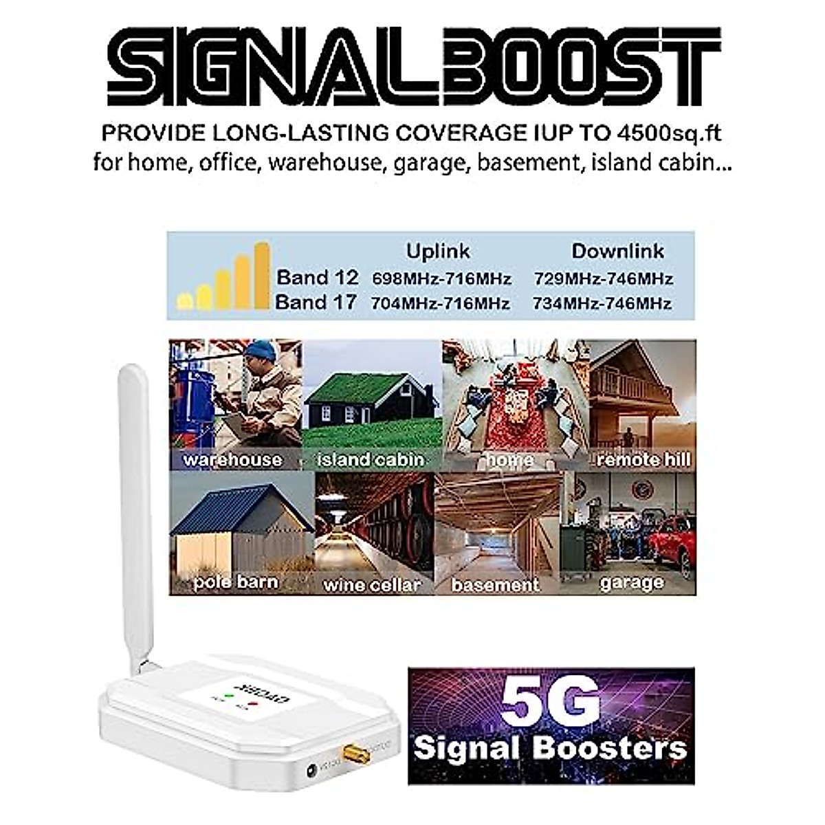 2023 Latest AT&T Signal Booster AT&T Cell Phone Signal Booster T Mobile Cell Booster for 5G 4G LTE on Band 12/17 AT&T Cell Booster AT&T Cell Booster ATT Extender Signal Booster Boost Call/Data White