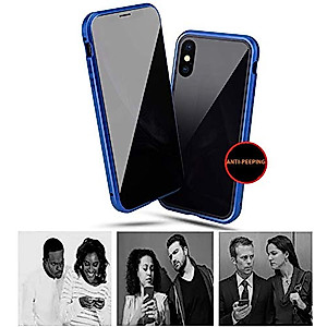 Privacy Magnetic Case for iPhone 11 Pro Max, Anti-Peep Magnetic Adsorption Privacy Screen Protector Double Sided Tempered Glass Metal Bumper Frame Anti-Peeping Phone Case