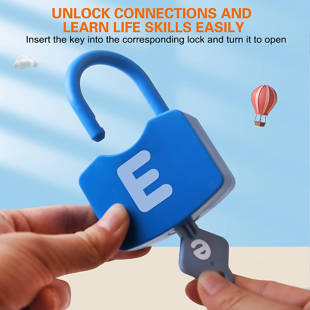 YECEN Alphabet Learning Lock Letter Combination-with 26 Locks, 26 Keys Montessori Preschool Alphabet Learning Game ABC Learning Educational Toys