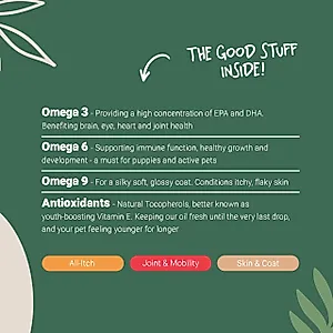 Pets Purest Salmon Oil for Dogs, Cats, Horses, Ferrets & Pets - 32 Fl Oz 100% Pure Premium Food Grade - Natural Omega 3, 6 & 9 Supplement - Promotes Coat, Skin, Joint and Brain Health