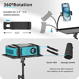 Projector Stand, Sturdy Durable Metal Laptop Tripod Stand with Wheels, Folding Floor Tripod Stand with Tray, Adjustable Height Portable DJ Equipment Stand for Indoors and Outdoors (29 Inch-69 Inch)