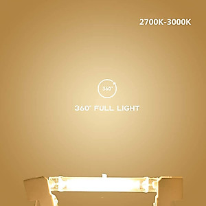 Qixivcom R7s LED Bulbs 118mm 20W LED COB Light Double Ended LED Bulbs 150W Halogen Bulb Replacement Dimmable Warm White 3000K 120V J Type R7s Floodlight J118 Landscape Lights Work Lighting,(4 Pack)