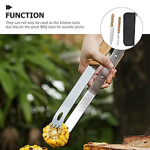 GANAZONO 1 Set Barbecue and Fork Tools BBQ Tools for Outdoor Grill Cooking Cutter Kitchen Essentials Cutter for BBQ Barbecue Grill Cutter Food Barbecue Stainless Steel Barbecue