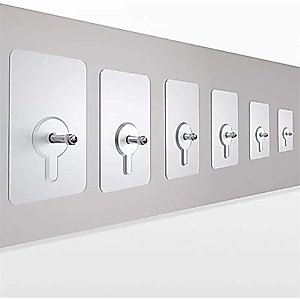 JIALTO Adhesive Stainless Steel Nails , Non-Trace Stick Wall Hook , Transparent , Pack of 6 Screw Nails