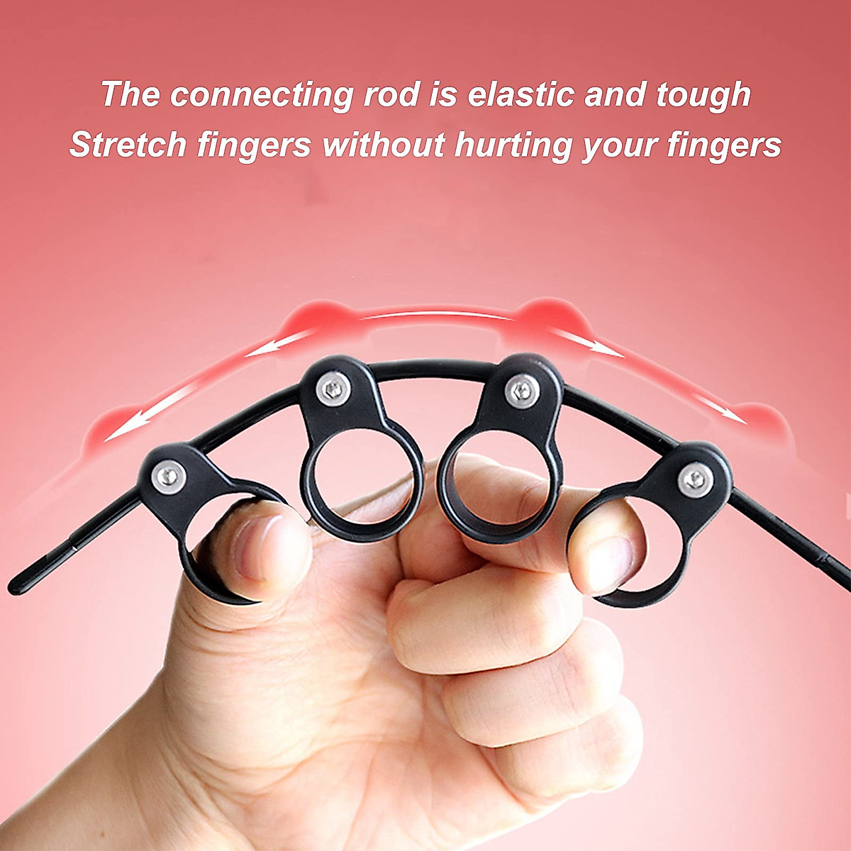 Finger Expander, Expand Finger Training Tool Musical Instrument Expander Piano Finger Separator Resistant Stretching Finger Exerciser for Piano Guitar(Black Large, Adjustable Span)