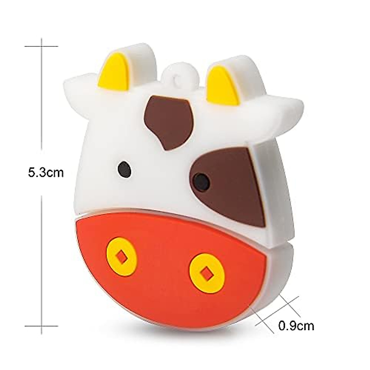 USB Flash Drive 32GB Cute Cow Pattern USB Drive Thumb Drives USB 2.0 Memory Stick for External Data Storage, White Red