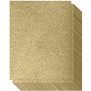 Gold Glitter Cardstock - One-sided - Non-Adhesive - 20 Pack - 8.5 x 11 Inches - Premium Glittery Sheets for DIY Crafts, Art Projects, Party Decor, Gift Box Wrapping - Gold Sparkling Paper | 250GSM
