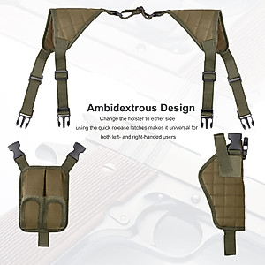 Shoulder Holster Xaegistac Airsoft Holsters General Vertical Gun Holster Adjustable for Most Kinds of Pistols (Khaki)