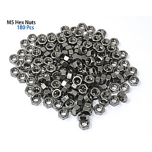 iexcell 360 Pcs M5 x 6/8/10/12/14/16/20/25/30 Stainless Steel 304 Hex Socket Button Head Cap Screws Bolts Nuts Assortment Kit